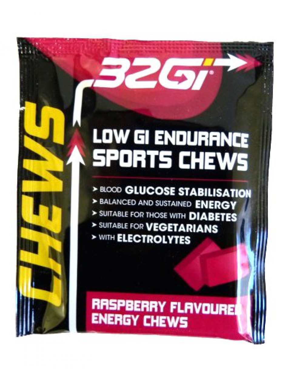 32GI Race Chews Raspberry - 50G | Cyclelab